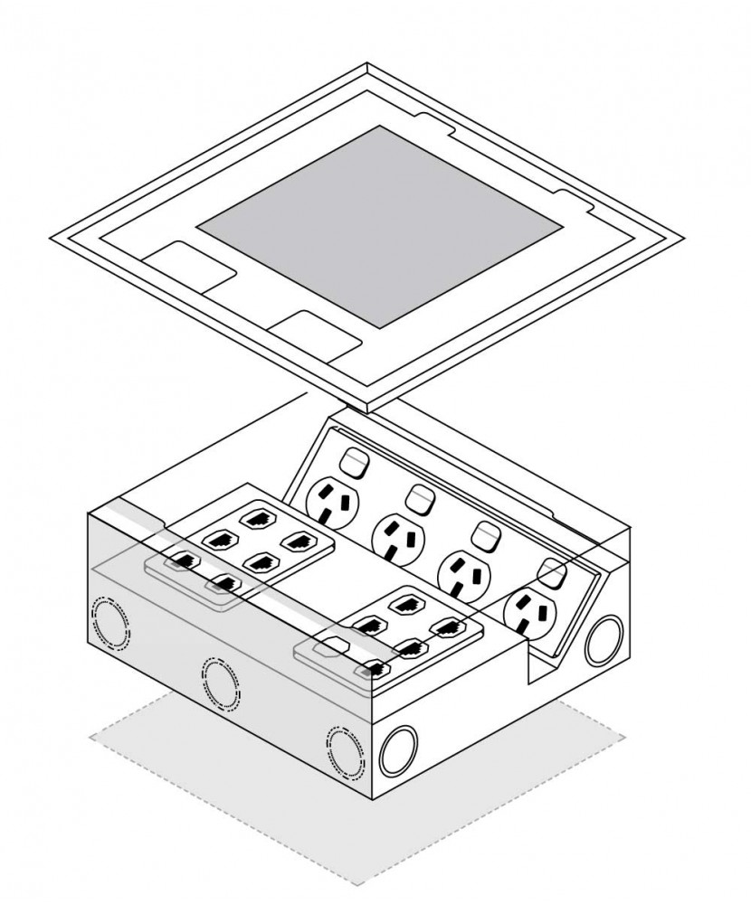 Recessed Lid Floor Boxes.