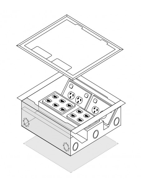 FFOB-340S 4 X DGPO Outlet 12 Single Data Outlets
