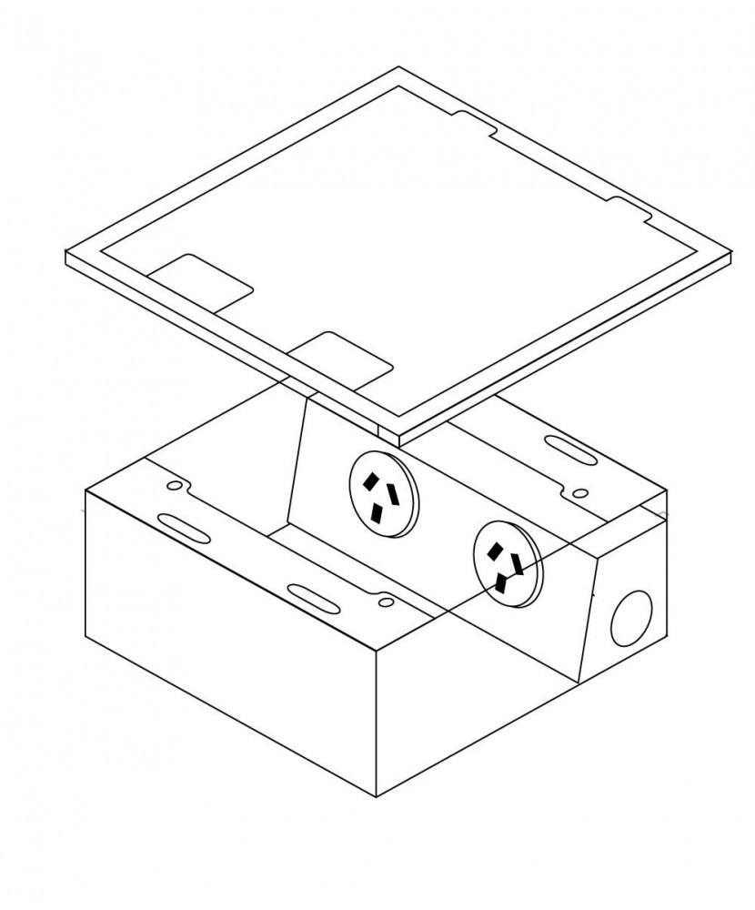 FFOB-149/2P3D Floor Box 1x Standard GPO & 3x Data