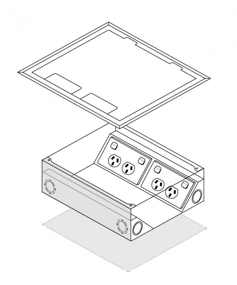 FFOB-340S 2 X DGPO Outlet 12 Single Data Outlets