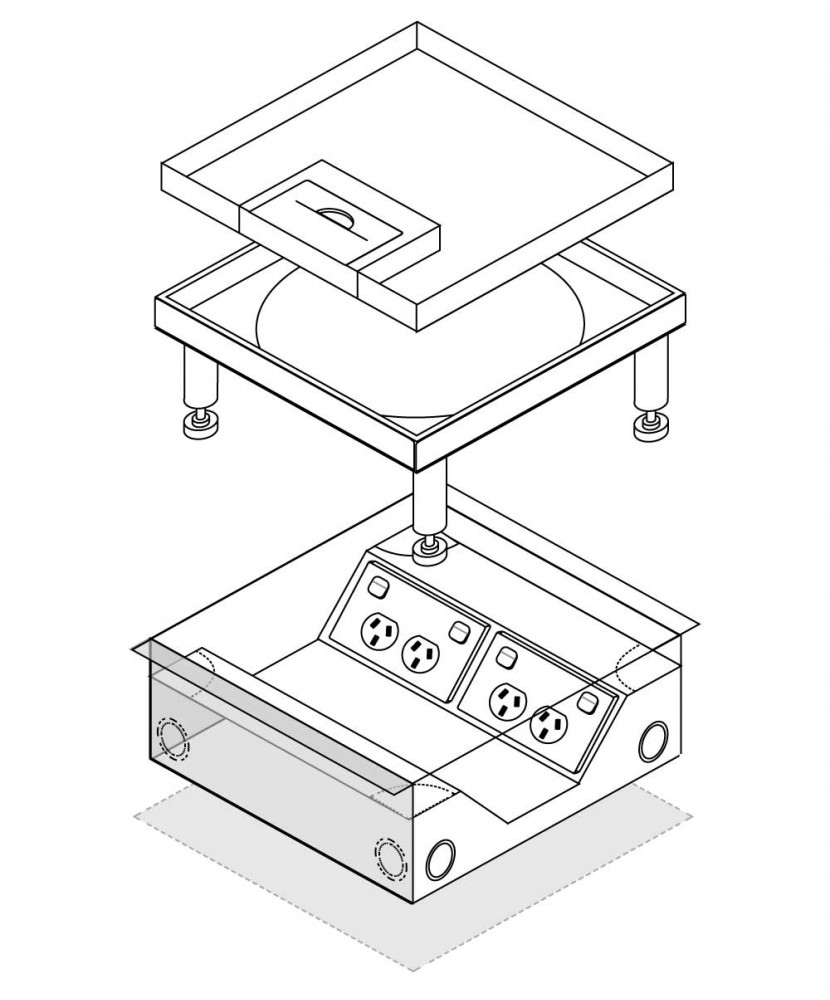 POP UP 2 X 10Amp AUTO SWITCHED GPO OUTLET