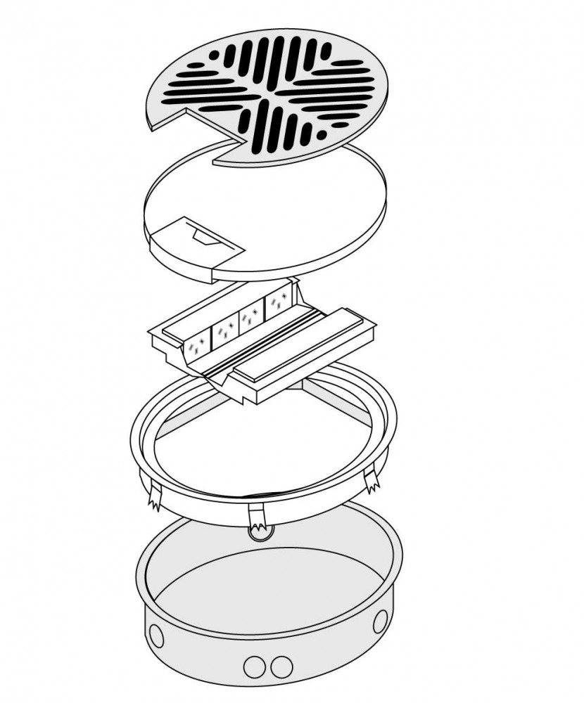 FFOB-149/2P3D Floor Box 1x Standard GPO & 3x Data