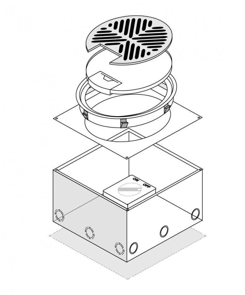 FFOB-149/2P3D Floor Box 1x Standard GPO & 3x Data