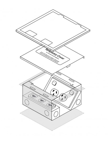 FFOB-148F Floor Box 1x Standard GPO & 3 Data